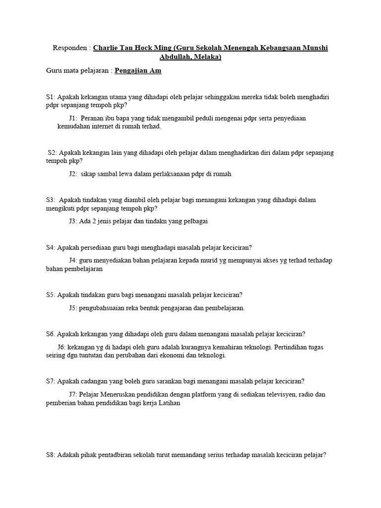 Soalan Interview Kumpulan | PDF