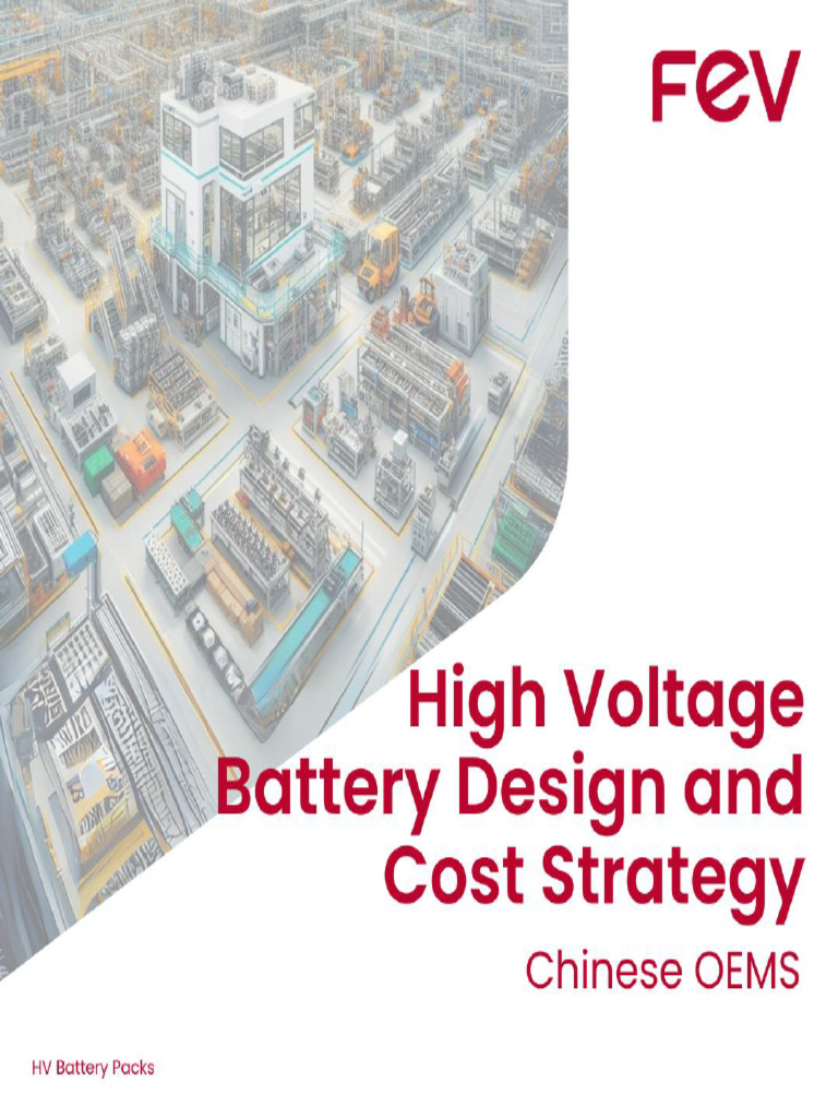 HV Battery Design & Cost Strategy - FEV Benchmarking | PDF