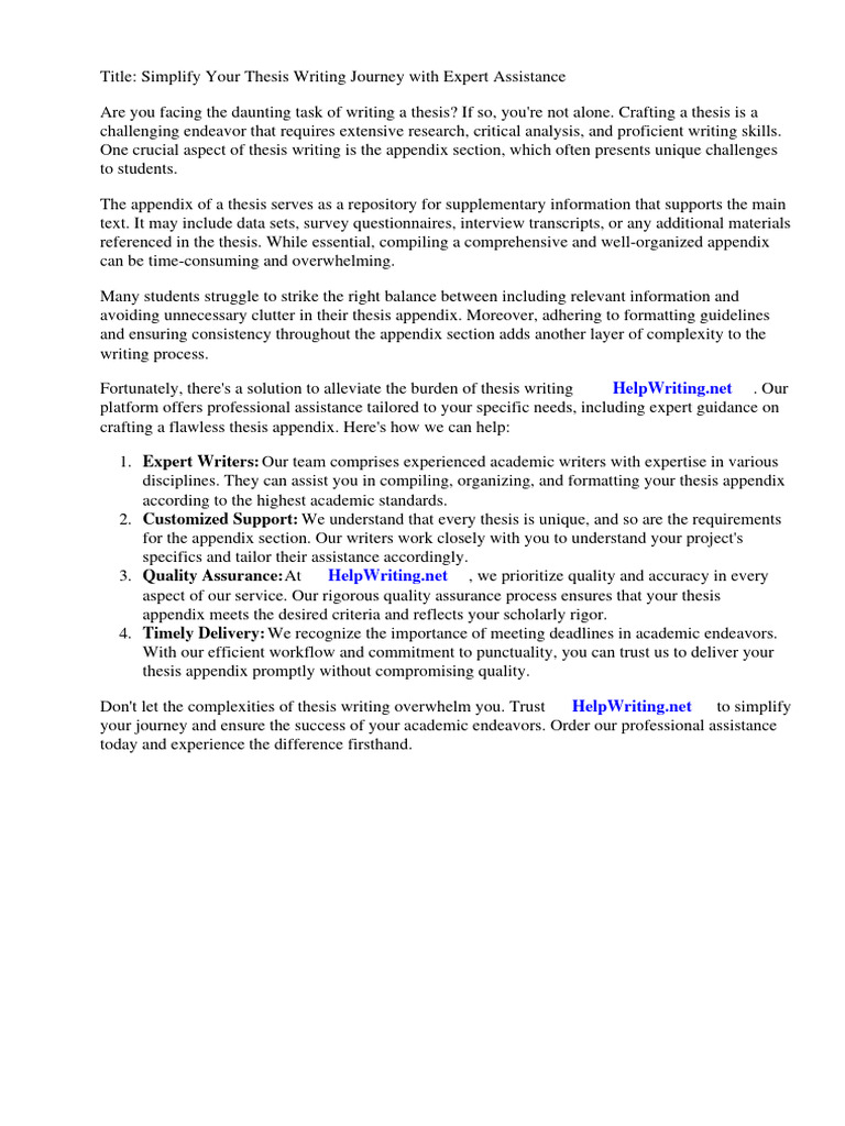 Thesis Appendix Sample | PDF | Apa Style | Citation