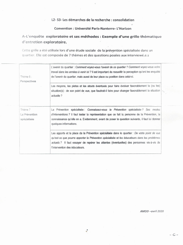 AMDD Exemple Grille Thématiquec | PDF