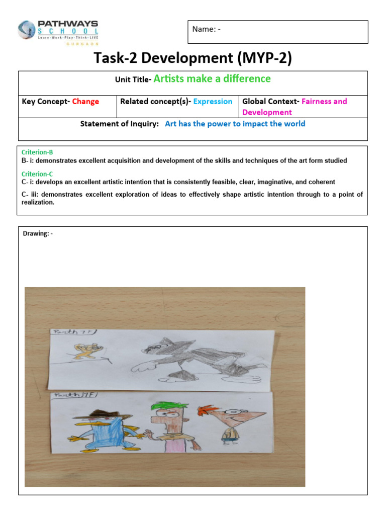 (Task-2) Sculpture Worksheet MYP-2 | PDF