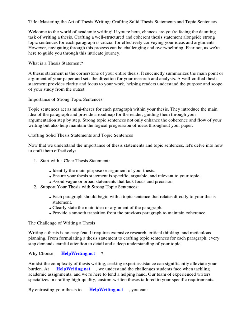 Thesis Writing Guide for Students | PDF | Essays | Thesis