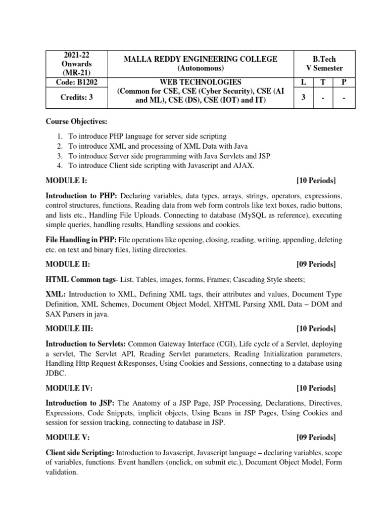 Syllabus | PDF