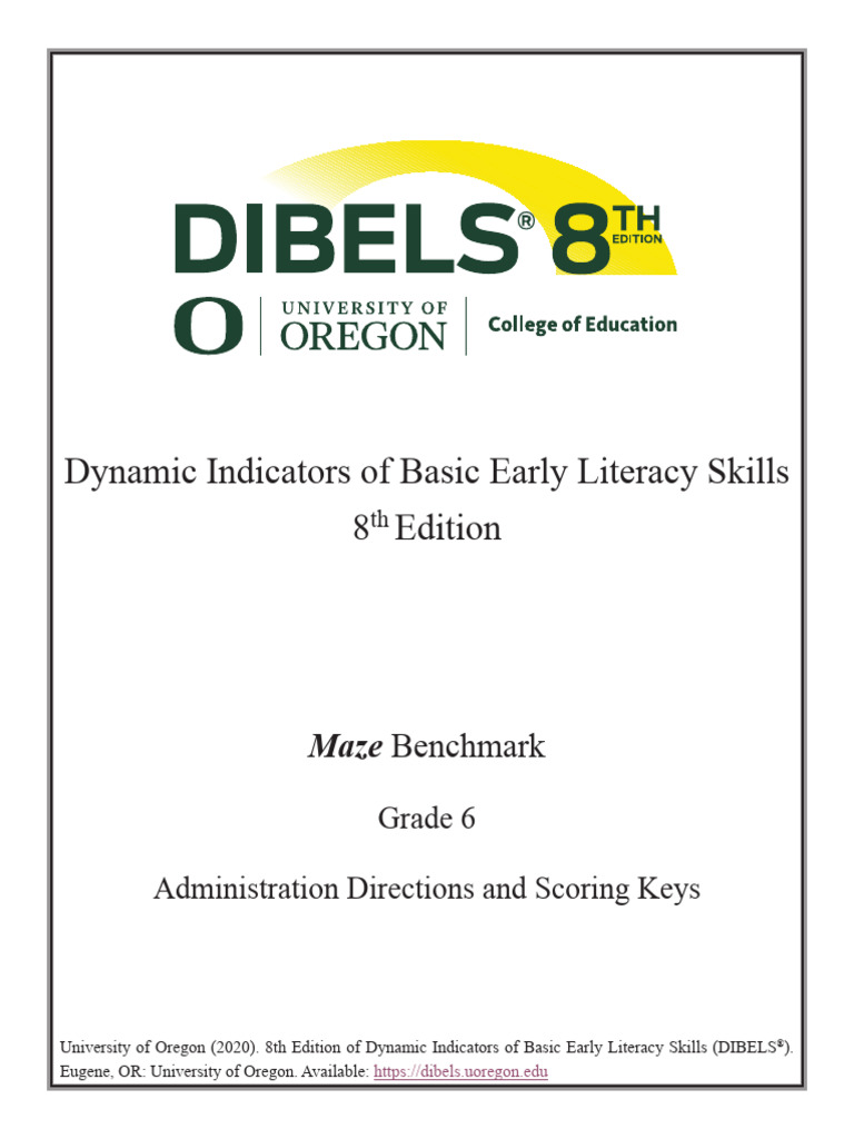 Dibels 8 Benchmark Maze 6 Scoring Key 2020-1 | PDF | Blizzards | Popcorn