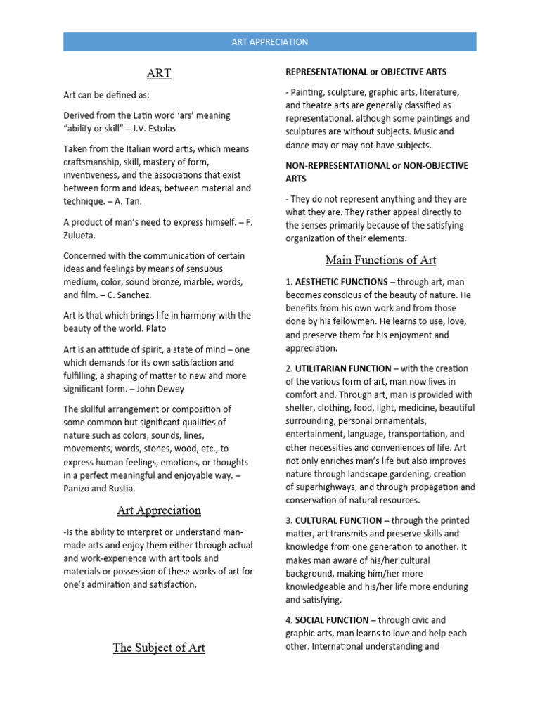 Art Appreciation | PDF