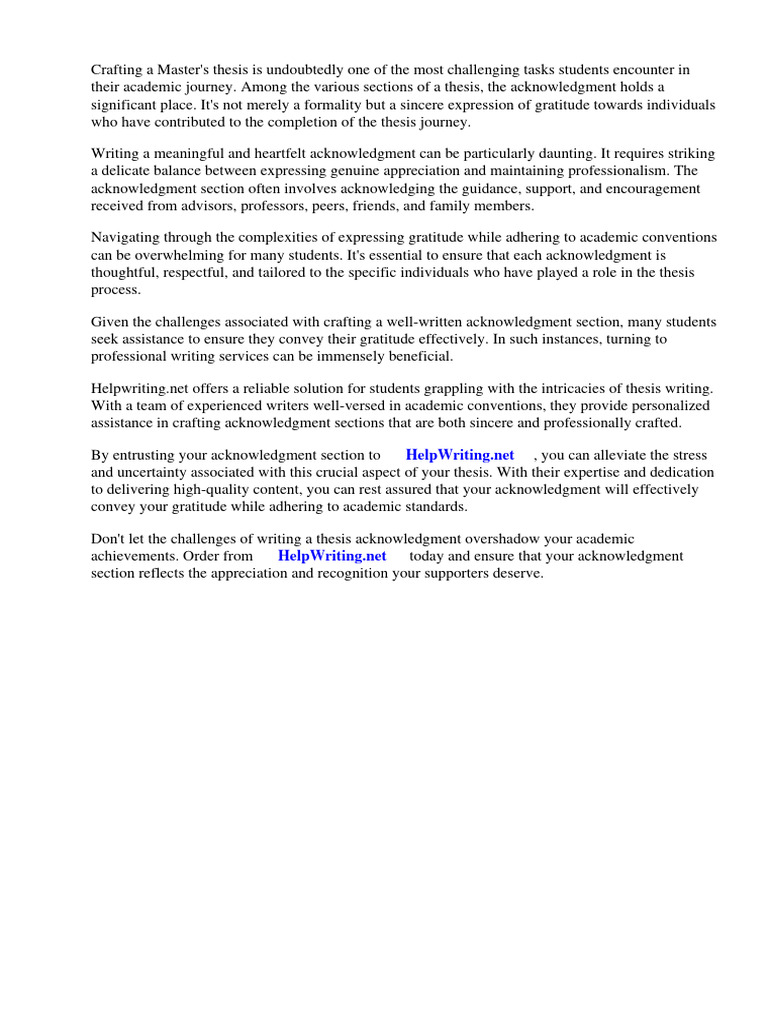 Thesis Acknowledgment Writing Guide | PDF | Thesis | Gratitude