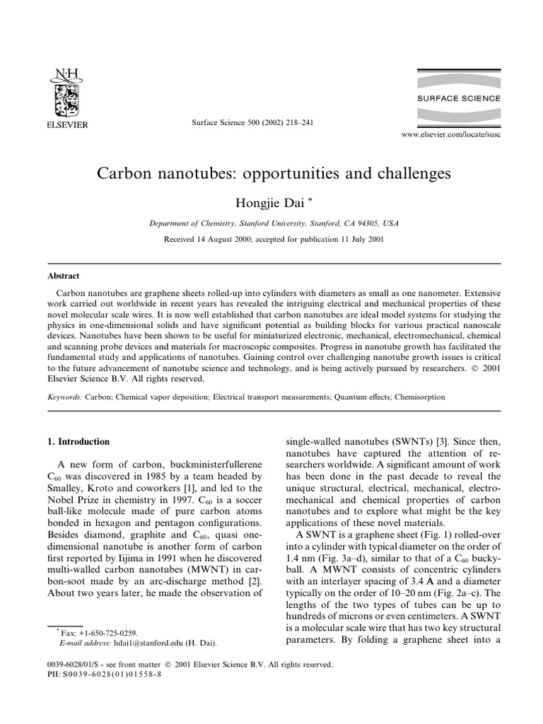 Carbon Nanotubes: Properties and Applications | PDF | Carbon Nanotube | Chemical Vapor Deposition