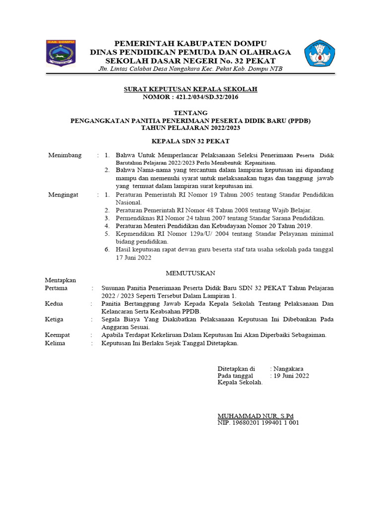 SK PPDB 2022-2023 | PDF