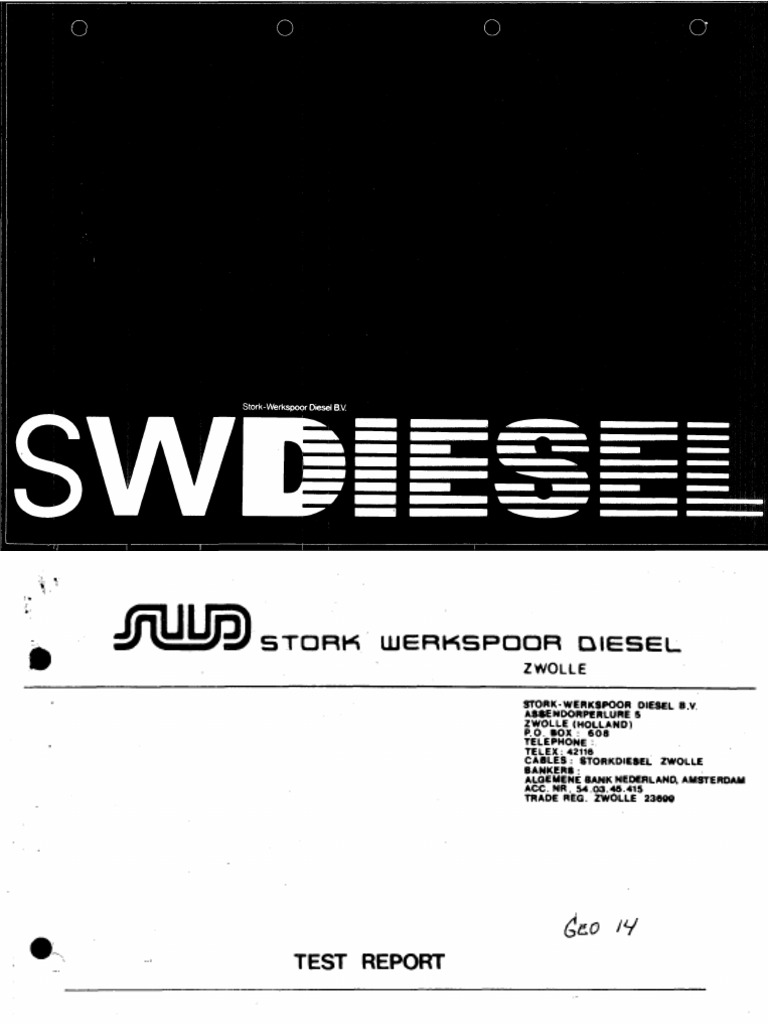 Stork Werkspoor Diesel 6 SW 240 | PDF