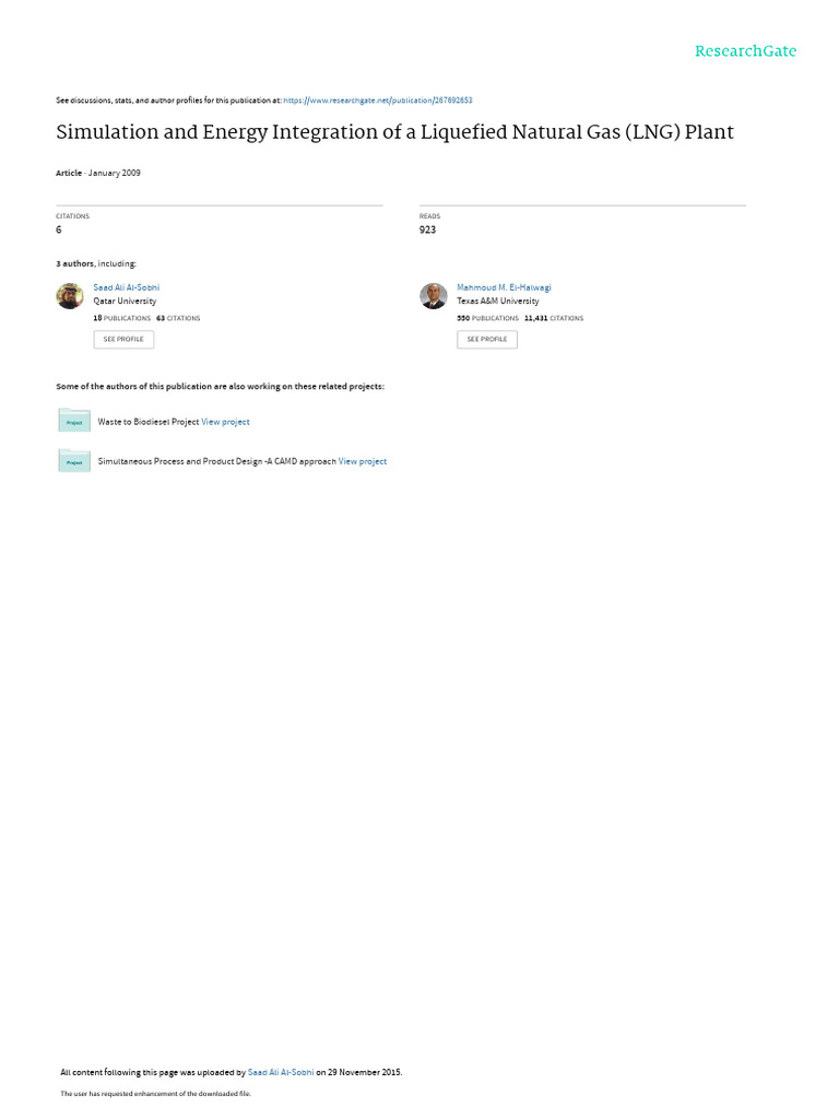 Simulation - and - Energy - Integration - of - A - Liquefied - Natural ...