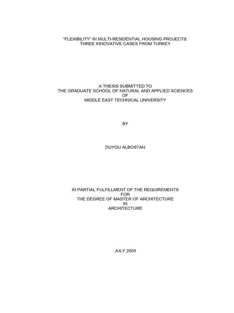 Flexibility" in Multi-Residential Housing Projects-Albostan 2009 | PDF ...