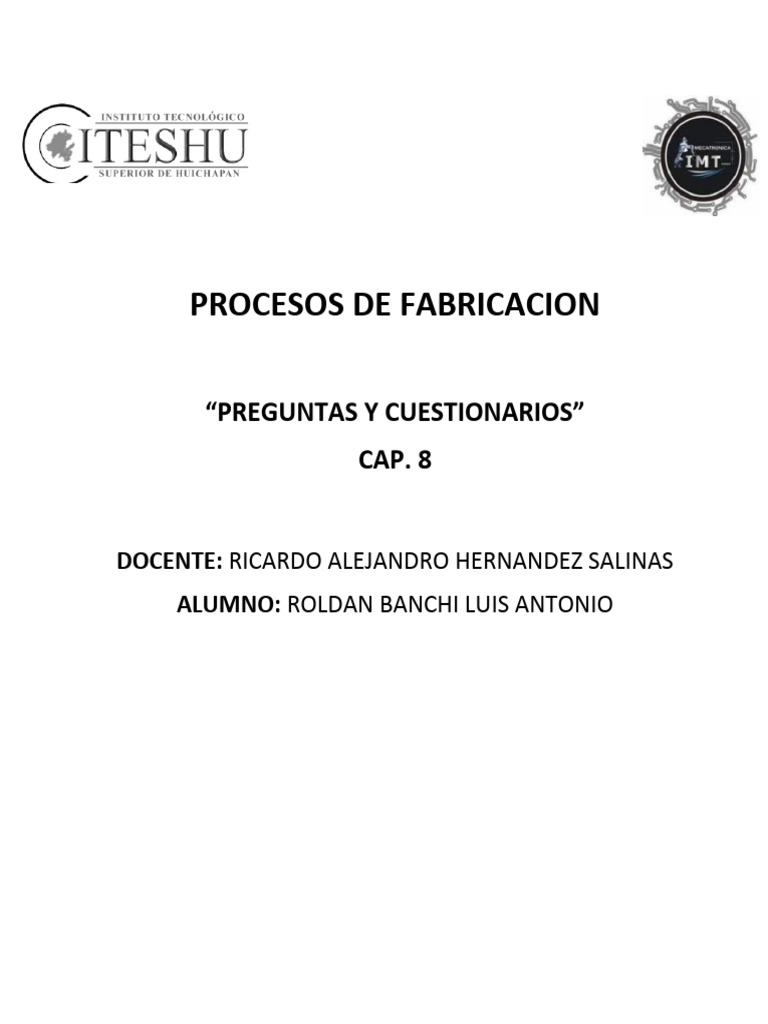 Cuestionario Cap8 | PDF