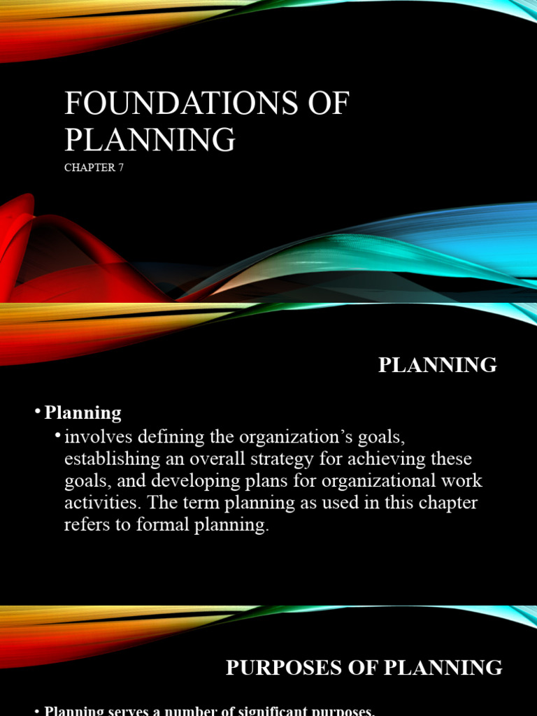 Chapter 7 - Foundations of Planning | PDF | Goal | Goal Setting