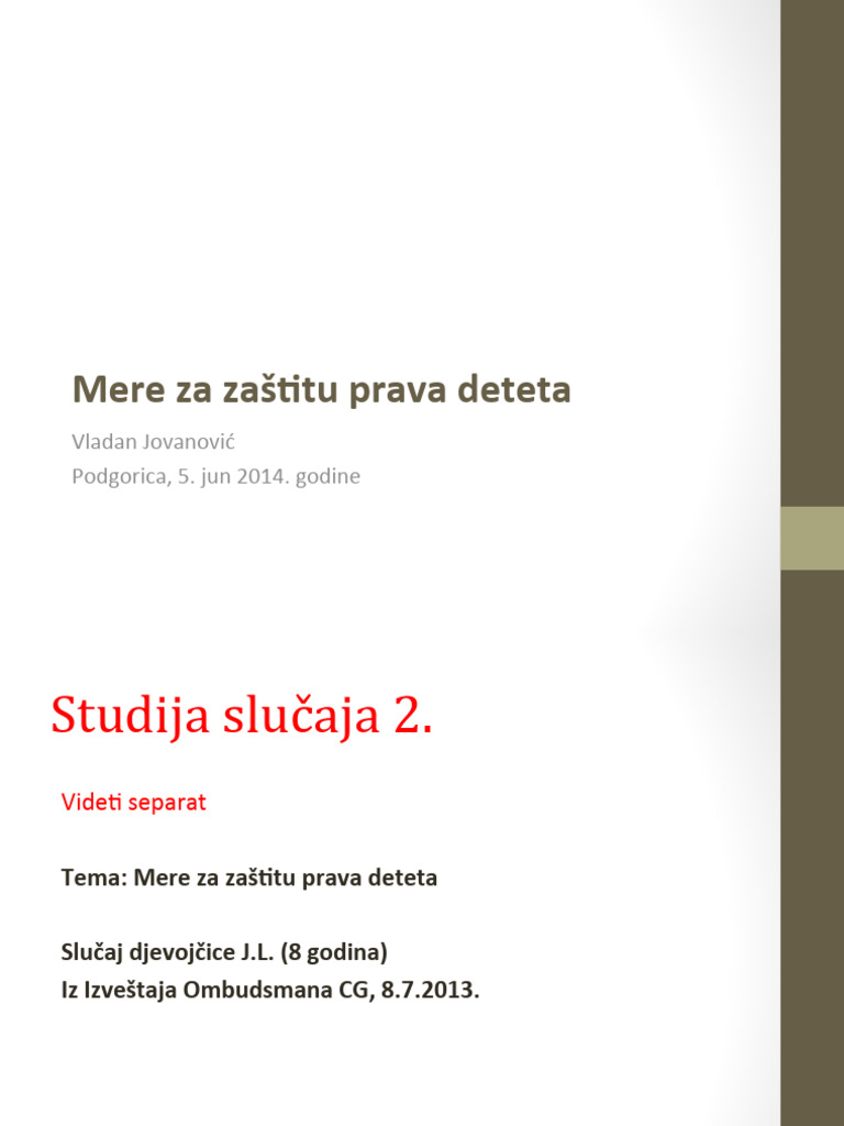 Mere Za Zast Prava Djeteta, VLDN, 05062014 | PDF