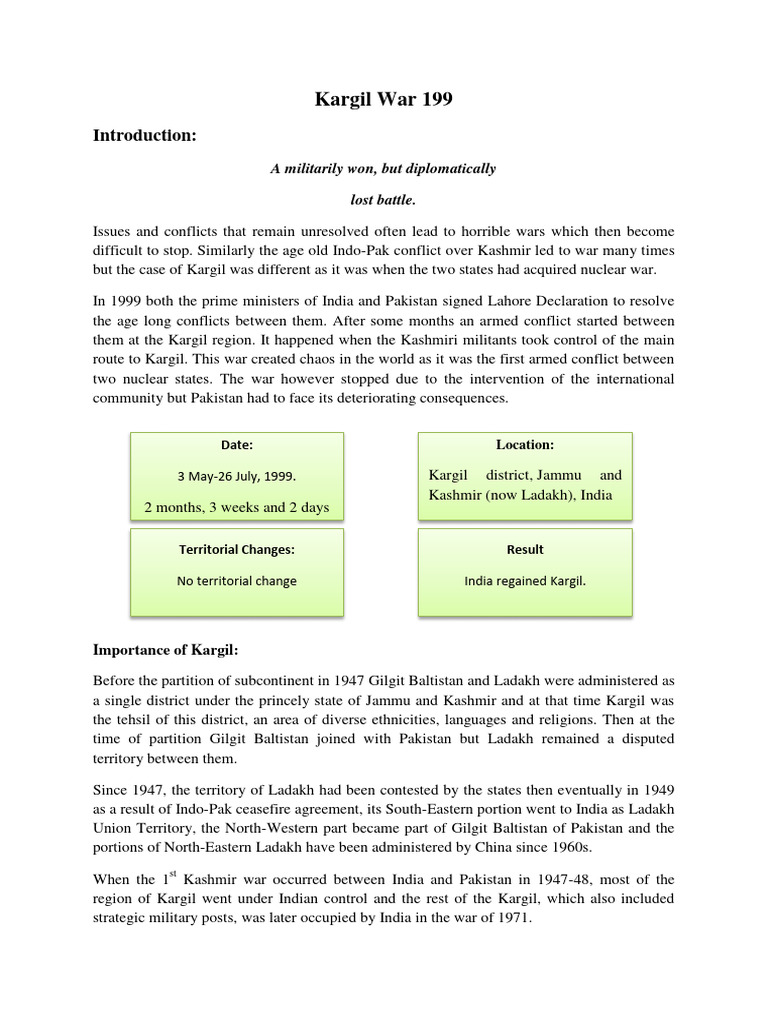 Kargil War | PDF
