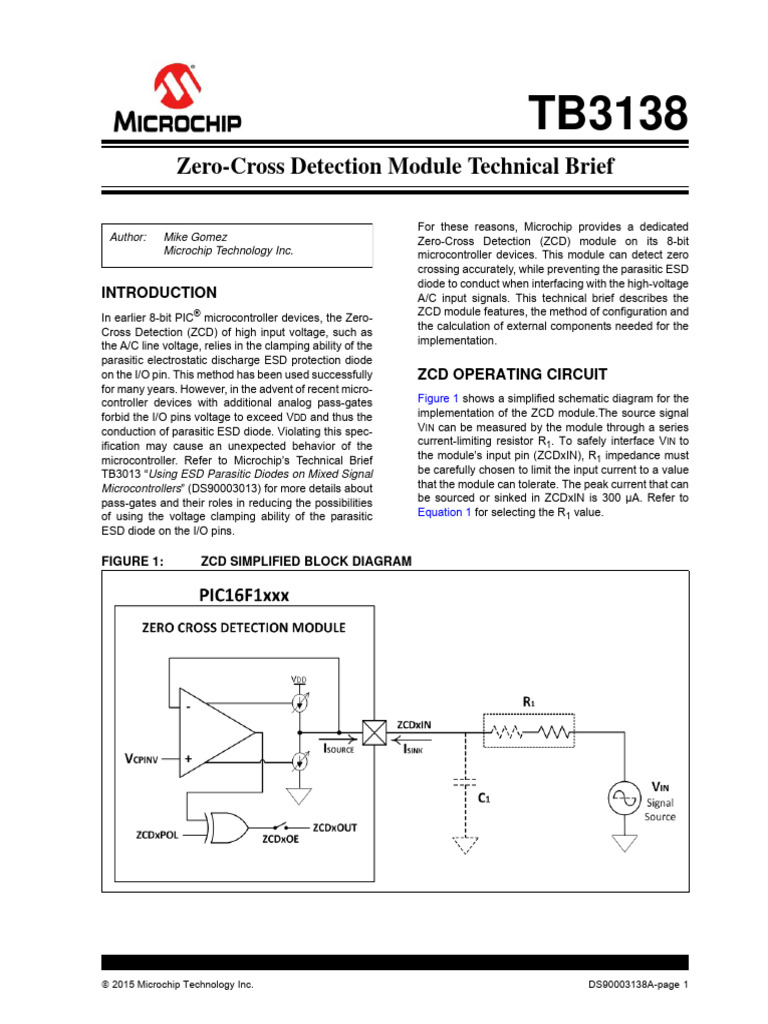 Zero Cross Detector Pic16f Pdf Electrostatic Discharge Diode