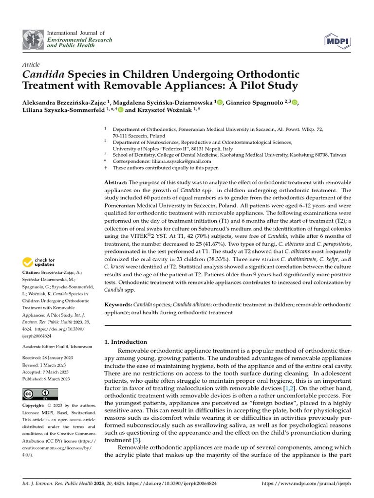 Candida Species in Children Undergoing Orthodontic Treatment With ...