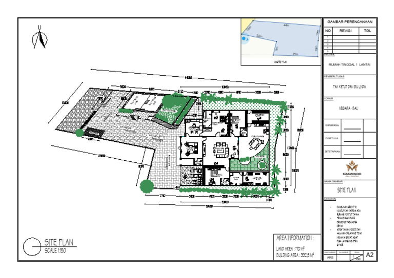 REV - RT 1 LANTAI KLIEN NEGARA - NEW-001 SITE PLAN | PDF