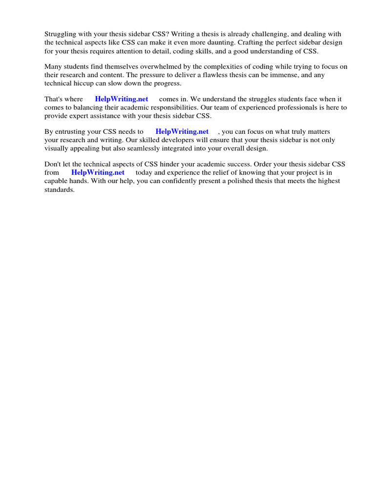 Thesis Sidebar Css | PDF | Page Layout | Menu (Computing)