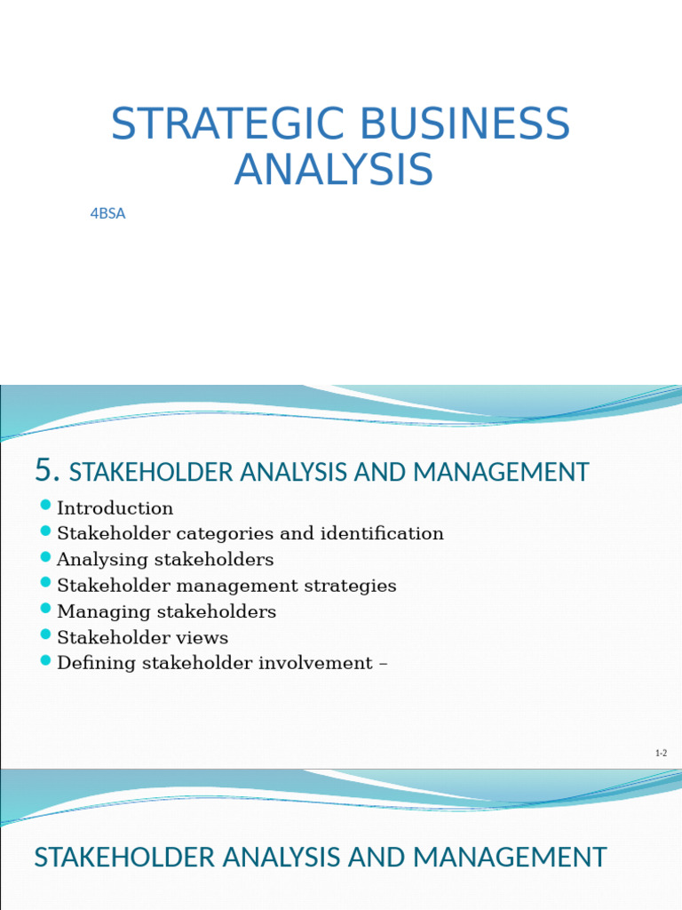 PPT STAKEHOLDERS ANALYSIS | PDF