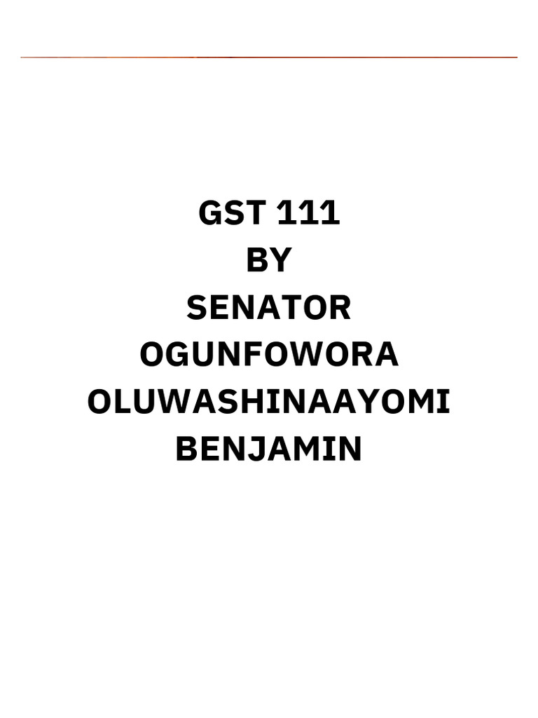 GST 111 (Communication in English) by Senator Ogunfowora Oluwashinaayomi Benjamin PDF | PDF ...