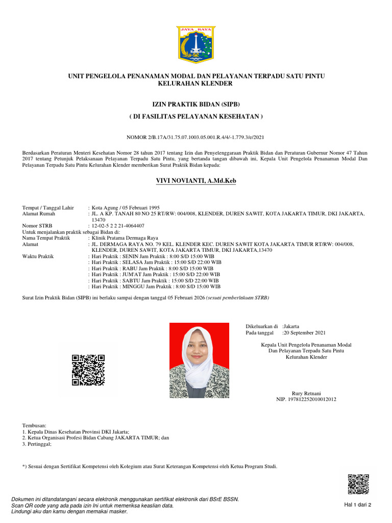 Sipb Vivi Novianti | PDF