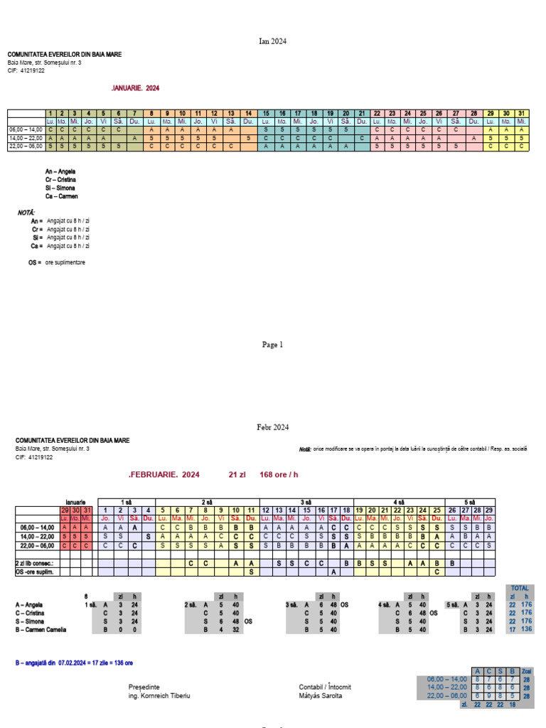 Pontaj 2024 Svart | PDF