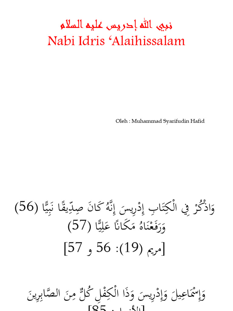 08 - Nabi Idris 'Alaishissalam | PDF