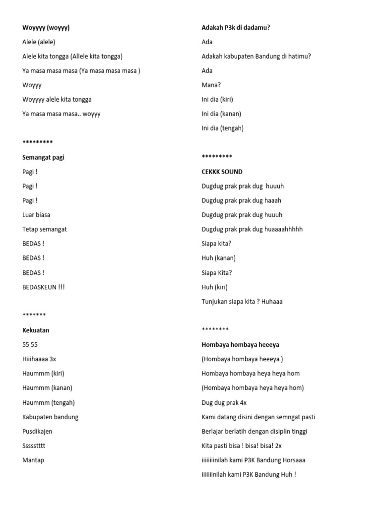 Kumpulan Yel Yel | PDF