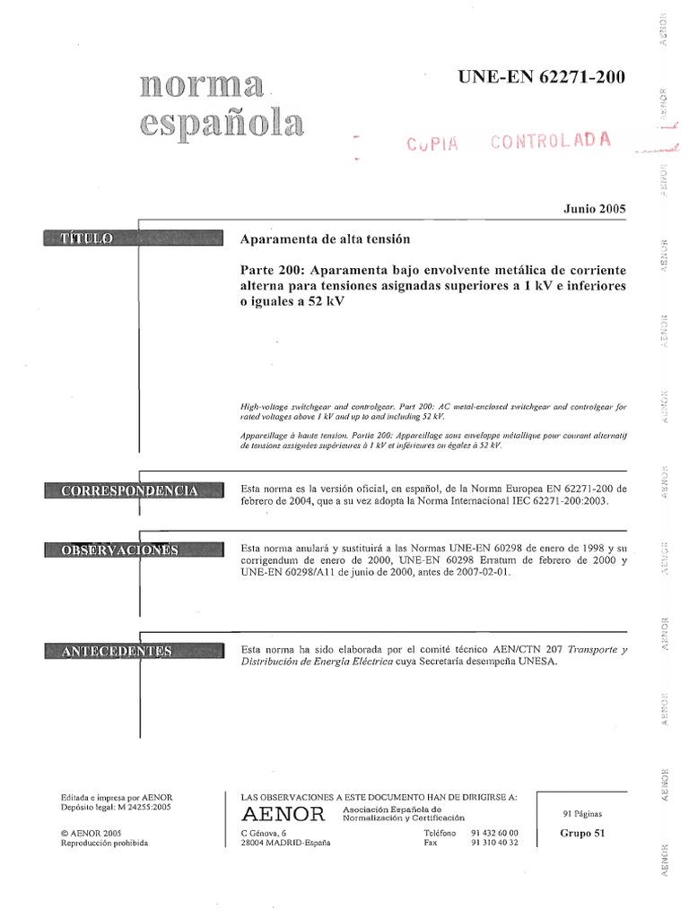 Une-En 62271-200 | PDF