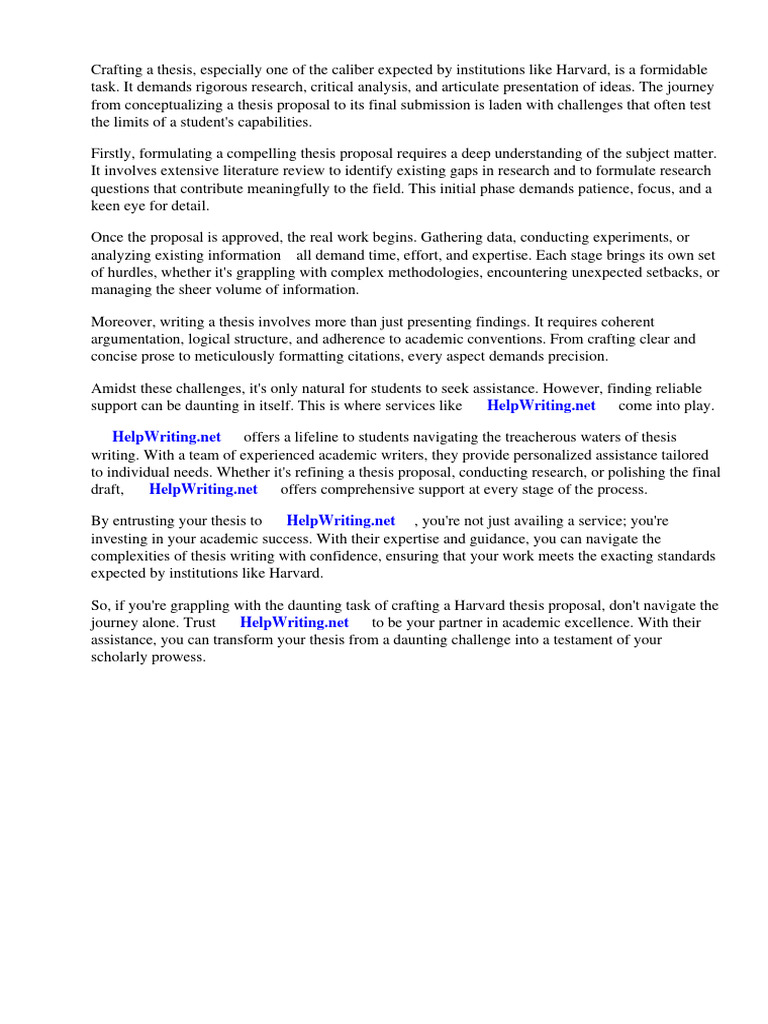 Harvard Thesis Proposal | PDF | Thesis