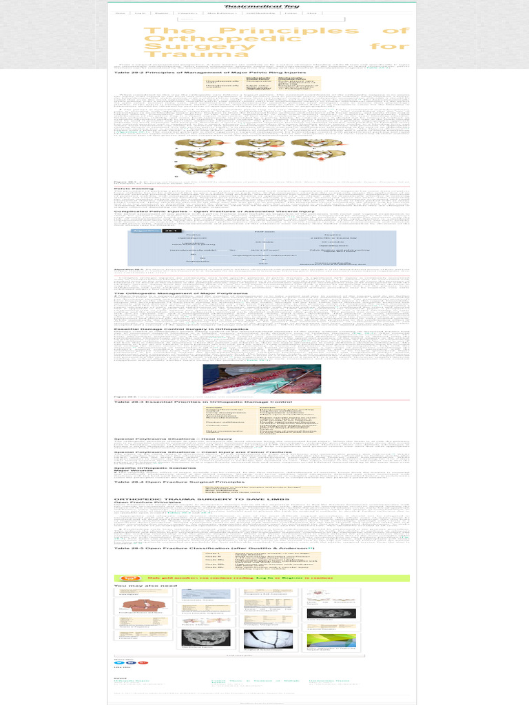 The Principles of Orthopedic Surgery For Trauma - Basicmedical Key | PDF | Injury | Bleeding
