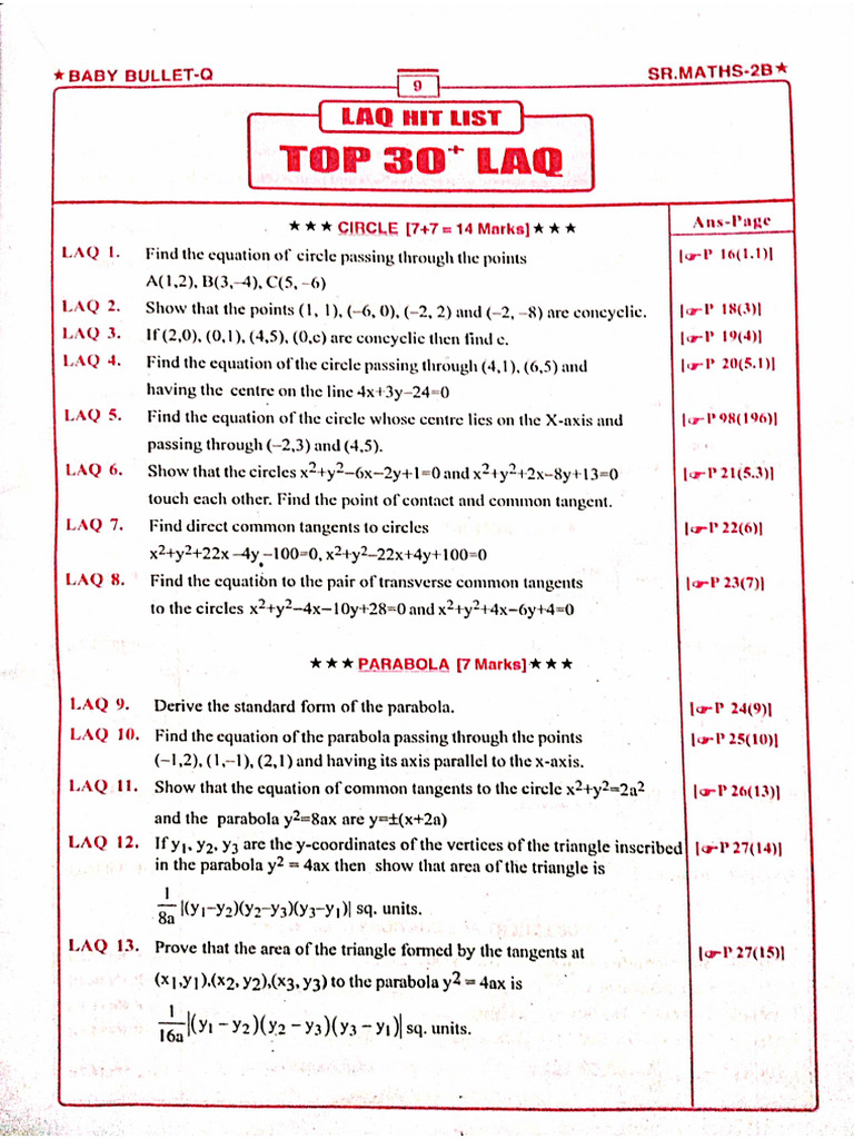 Maths 2B Bullet | PDF