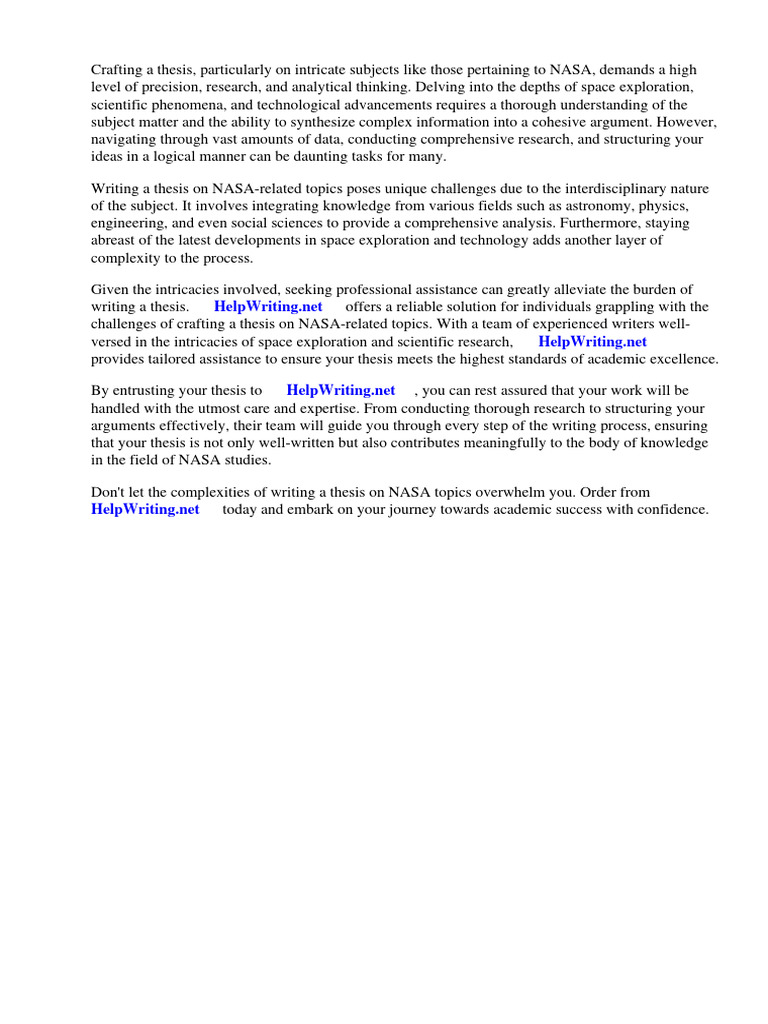 Nasa Thesis Statement | PDF | Nasa | Interstellar Medium