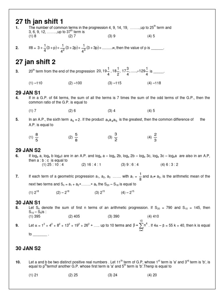 sequence and series | PDF