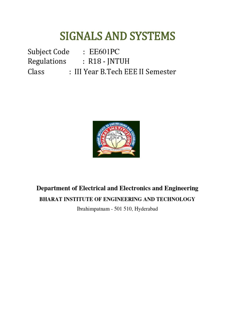 III Signals&System | PDF | Fourier Transform | Laplace Transform