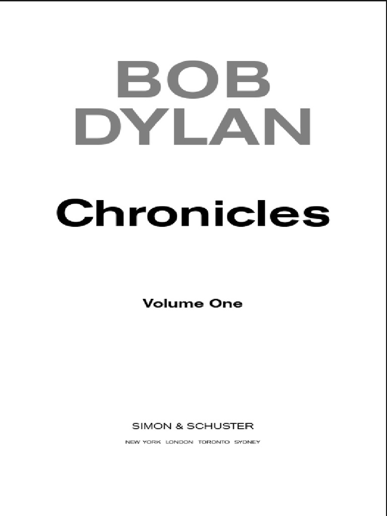 Bob Dylan - Chronicles Vol. 1 PDF | PDF