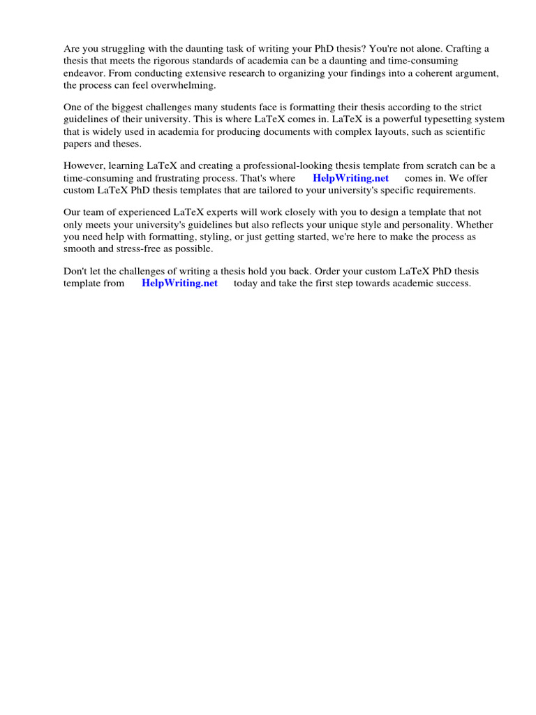 Latex PHD Thesis Template | PDF