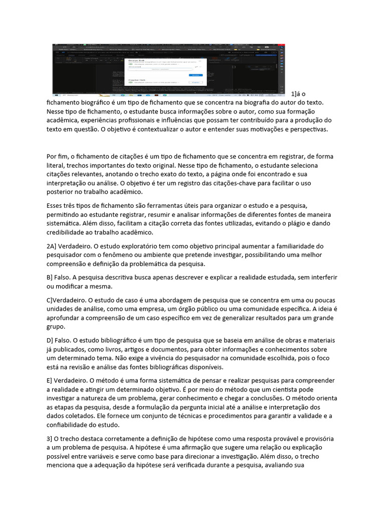 Á o Fichamento Biográfico É Um Tipo de Fichamento Que Se Con | PDF