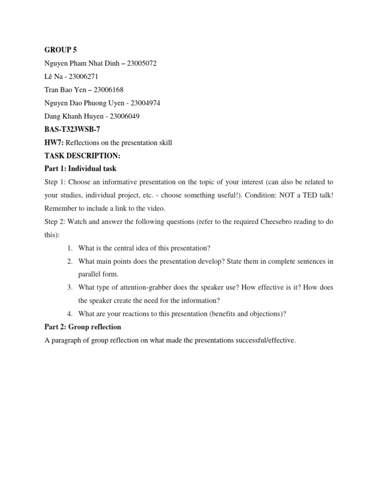 HW-7 BAS-T323WSB-7 Group5 | PDF | Occupational Burnout | Gender Studies