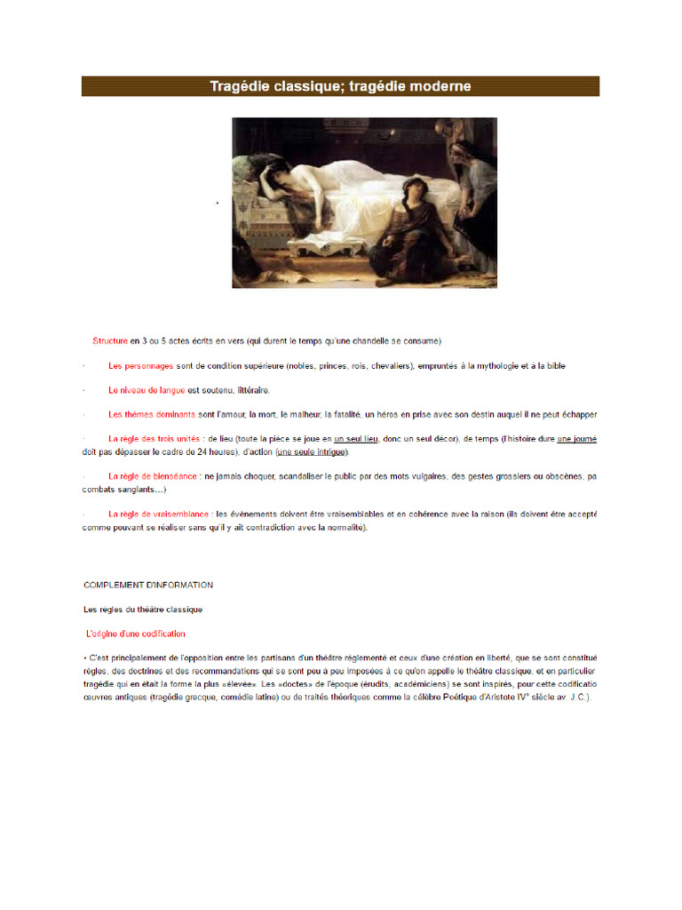 Tragédie Moderne Classique | PDF