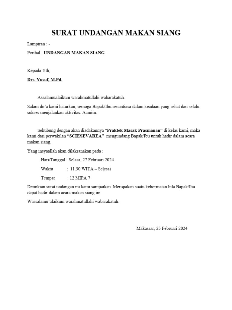Undangan Makan Siang | PDF