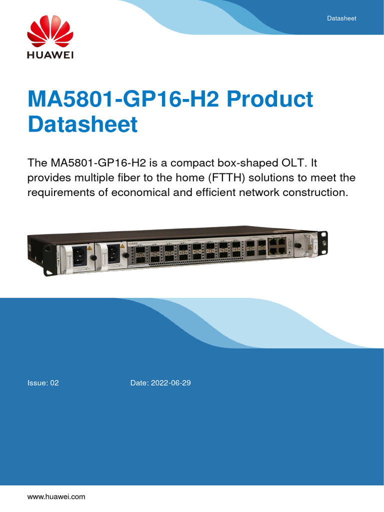 MA5801-GP16-H2 Product Datasheet 01 | PDF | Decibel | Power Supply