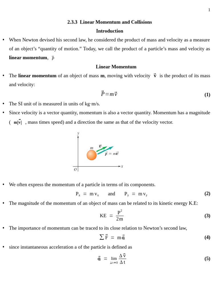 General Physics Ch2.5 | PDF | Momentum | Collision