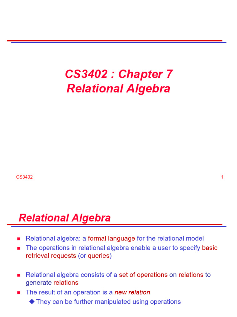 Lec 07 | PDF | Relational Model | Relational Database