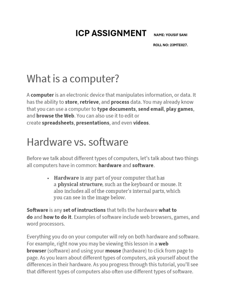 Fundamental of Computer | PDF | Application Software | Operating System