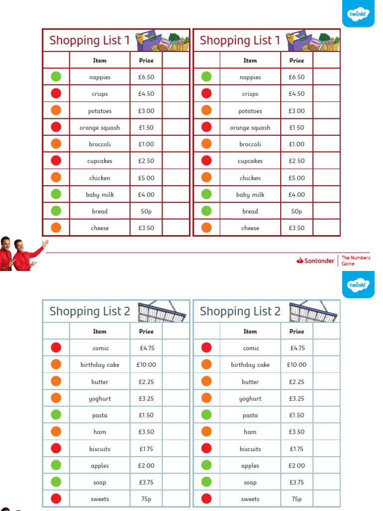 Shopping Lists | PDF