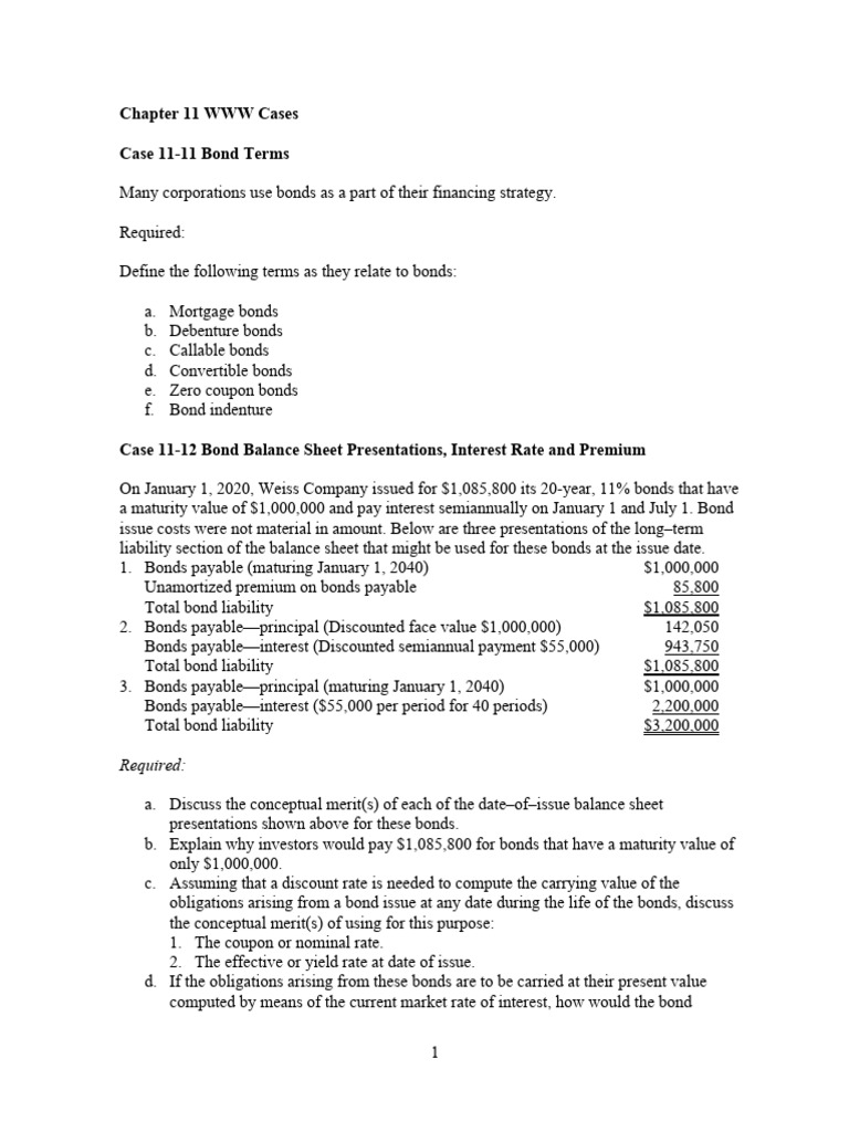 Advanced Bond and Derivative Cases | PDF | Bonds (Finance) | Derivative ...
