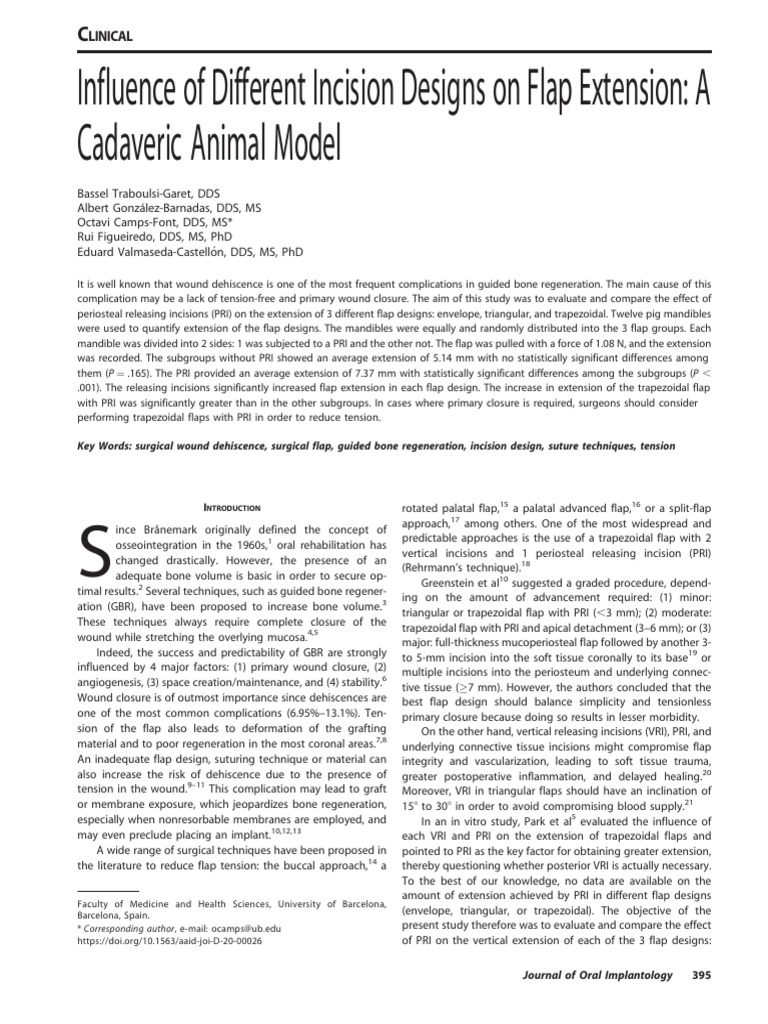 06 Traboulsi-Garet 등 - 2021 - Influence of Different Incision Designs ...