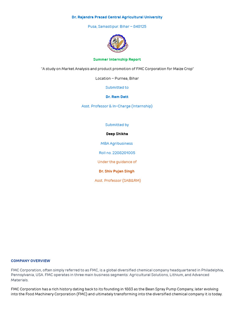 Deep Shikha FMC Internship Report - Docx - 20240308 - 123616 - 0000 ...